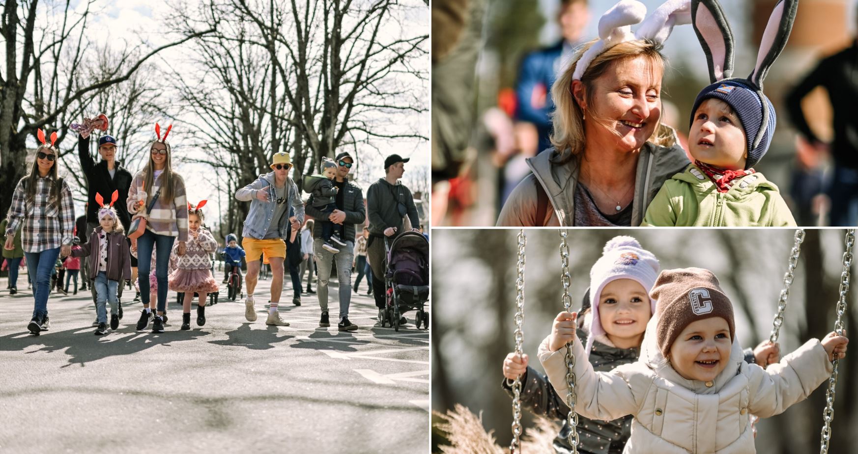 FOTO. Smaidi, saule un kuplas ģimenes: Siguldā krāšņi atzīmē Lieldienu ...
